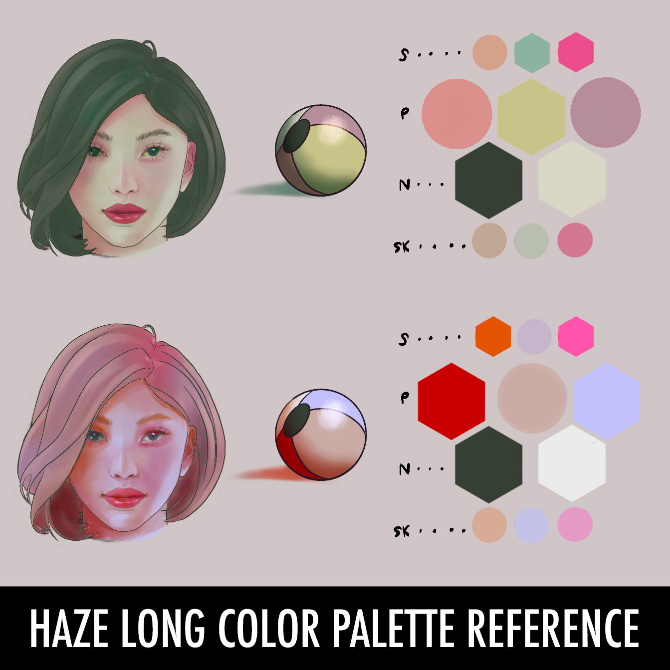 Haze Long Color Palette Reference
